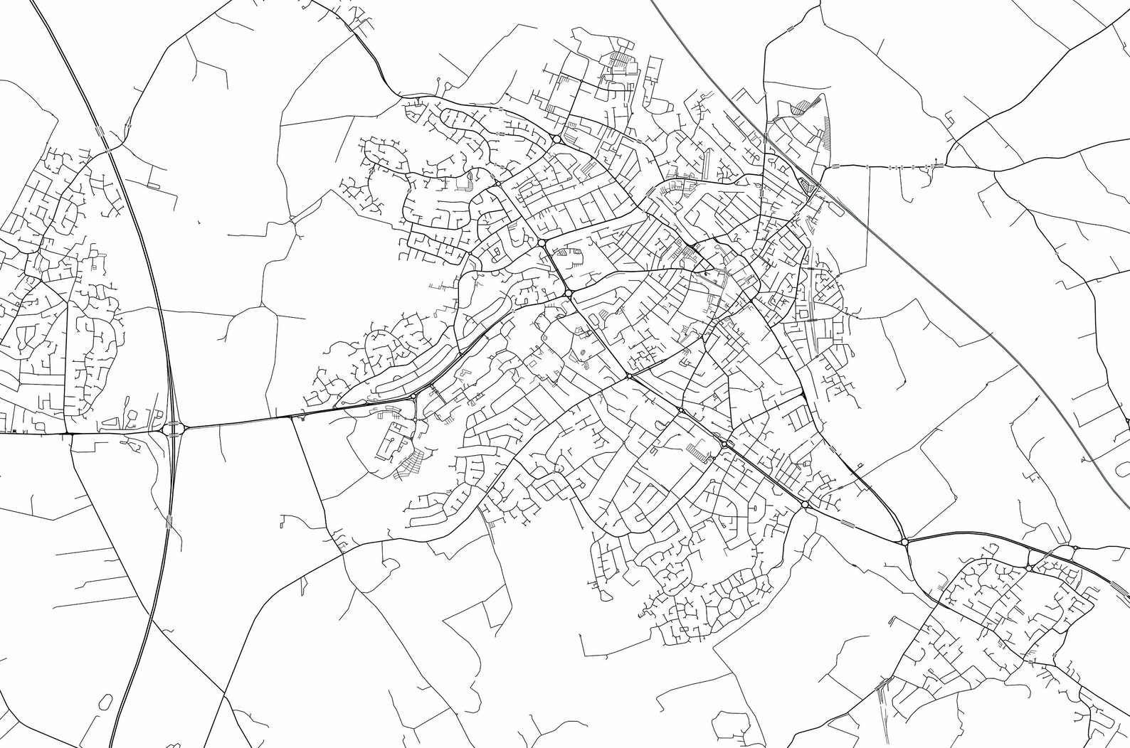 Loughborough Map Print City Map Wall Art Loughborough Map | Etsy