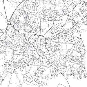 Wrexham Map Print City Map Wall Art Wrexham Map Travel | Etsy