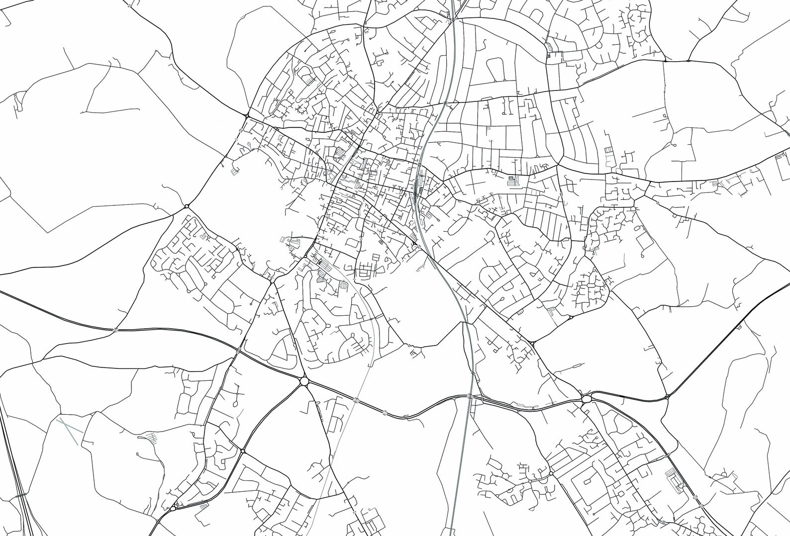 St Albans Map Print City Map Wall Art St Albans Map Travel | Etsy