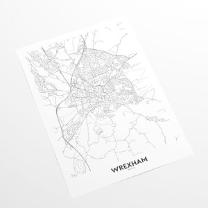 Wrexham Map Print City Map Wall Art Wrexham Map Travel | Etsy