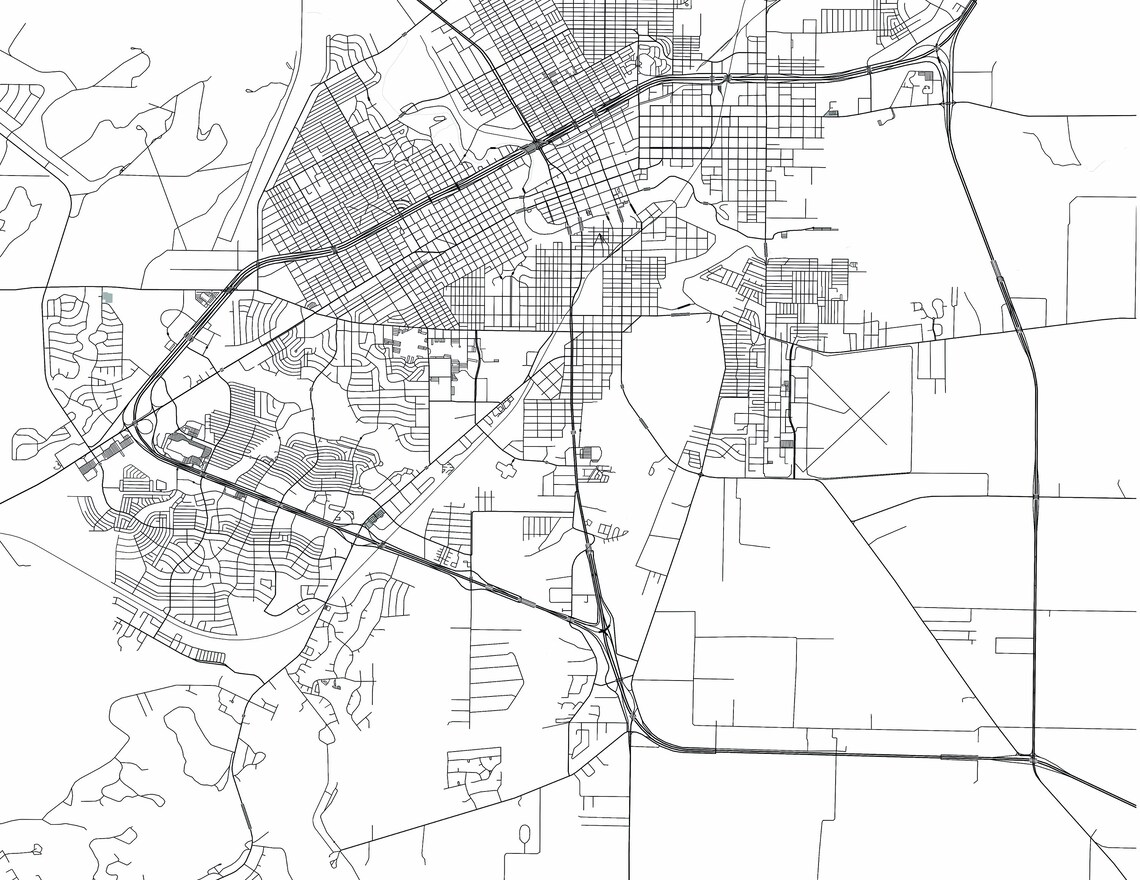 San Angelo Map Print City Map Wall Art San Angelo Map | Etsy