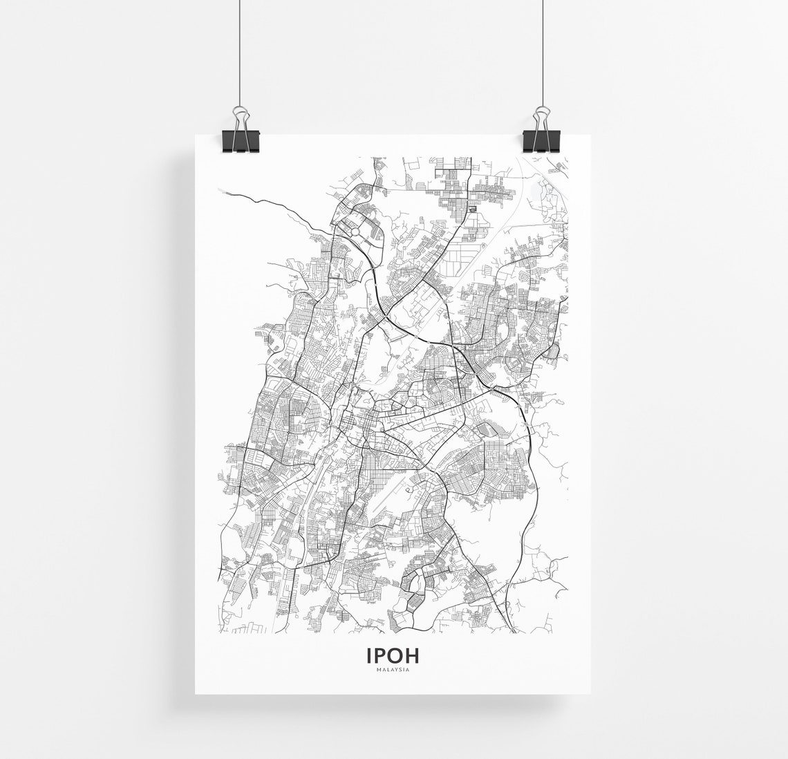 Ipoh Map Print City Map Wall Art Ipoh Map Travel Poster | Etsy