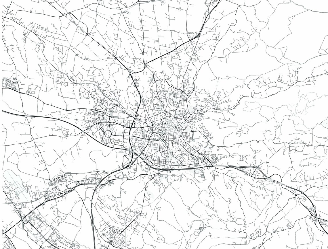 Aix-en-Provence Map Print City Map Wall Art Aix-en-Provence | Etsy
