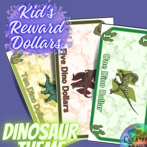 Kid’s Reward Dollars – Reward Sheet – Dinosaur Theme – Money Management ...