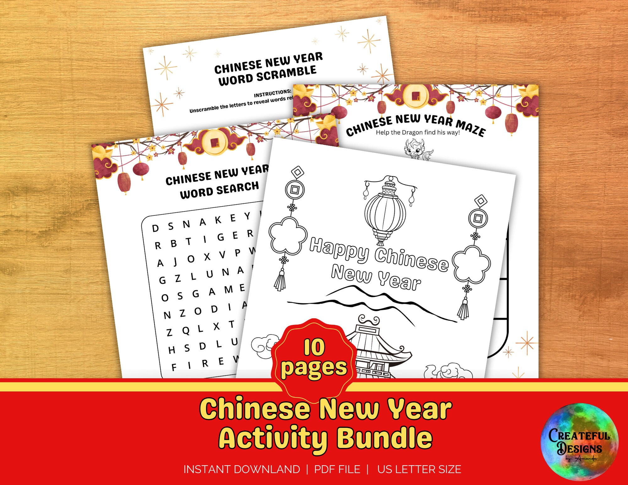 Chinese New Year Activity Bundle 2024 Printable Lunar New Year Year of ...