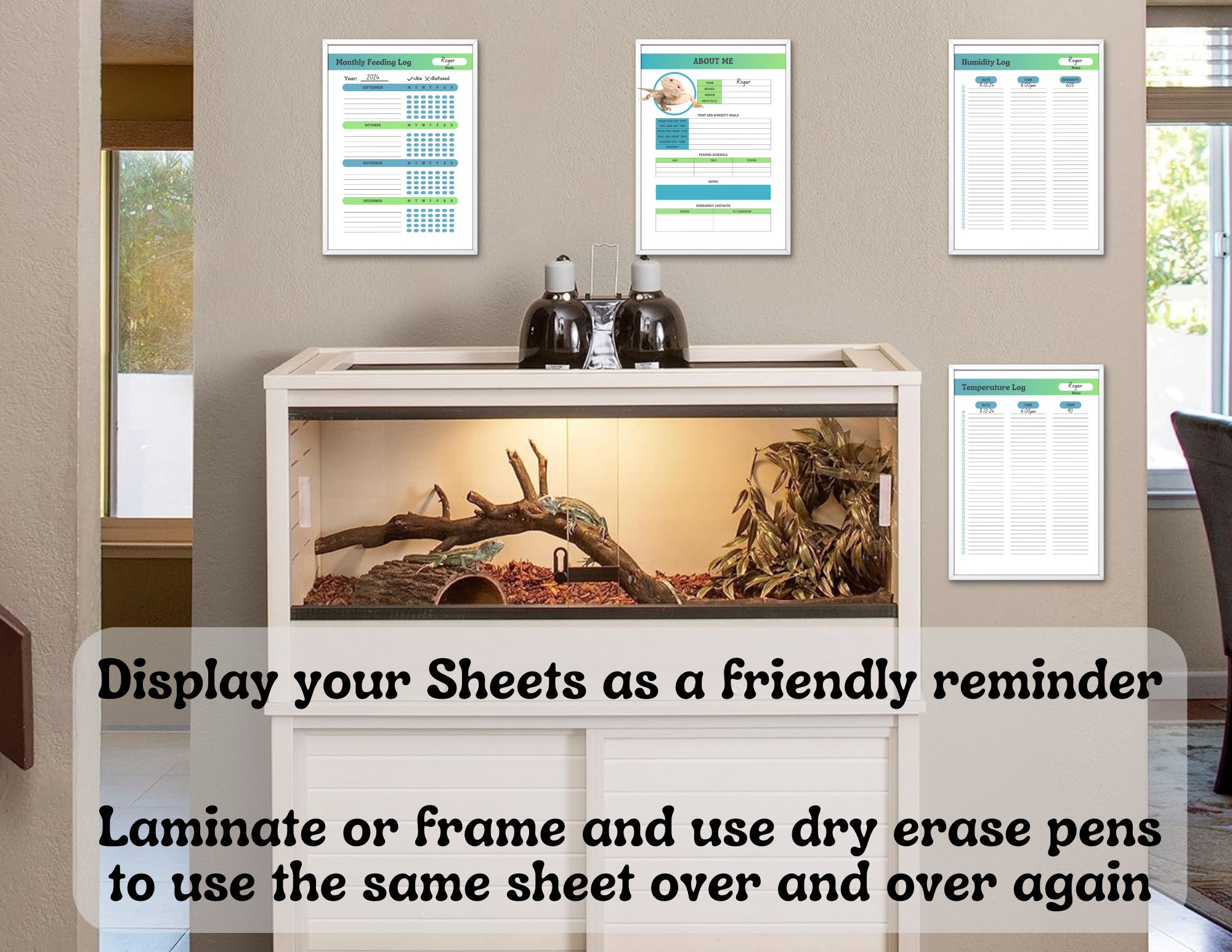 Reptile Care Journal- Log- Printable PDF - Etsy