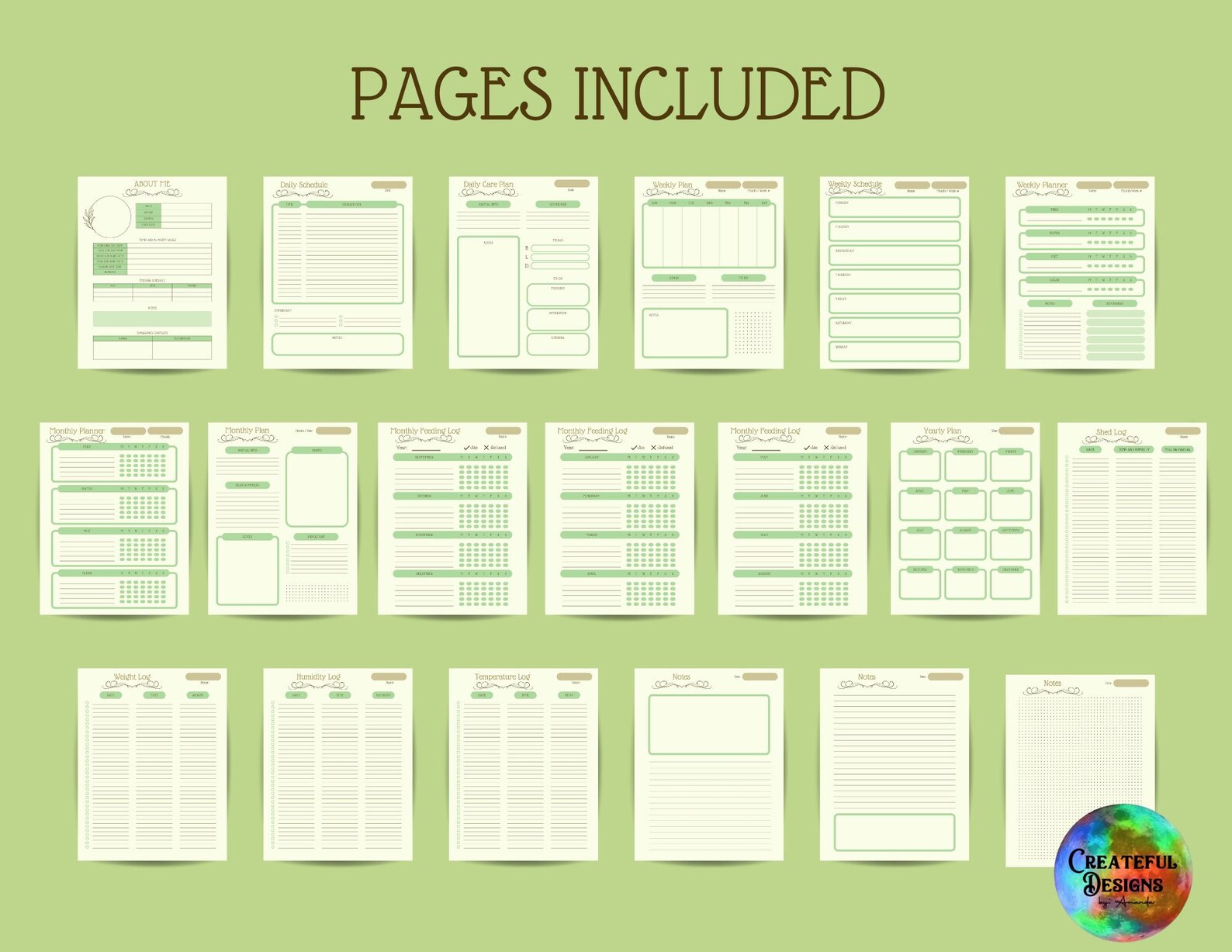 Reptile Care Journal- Log- Printable PDF - Boho - Etsy