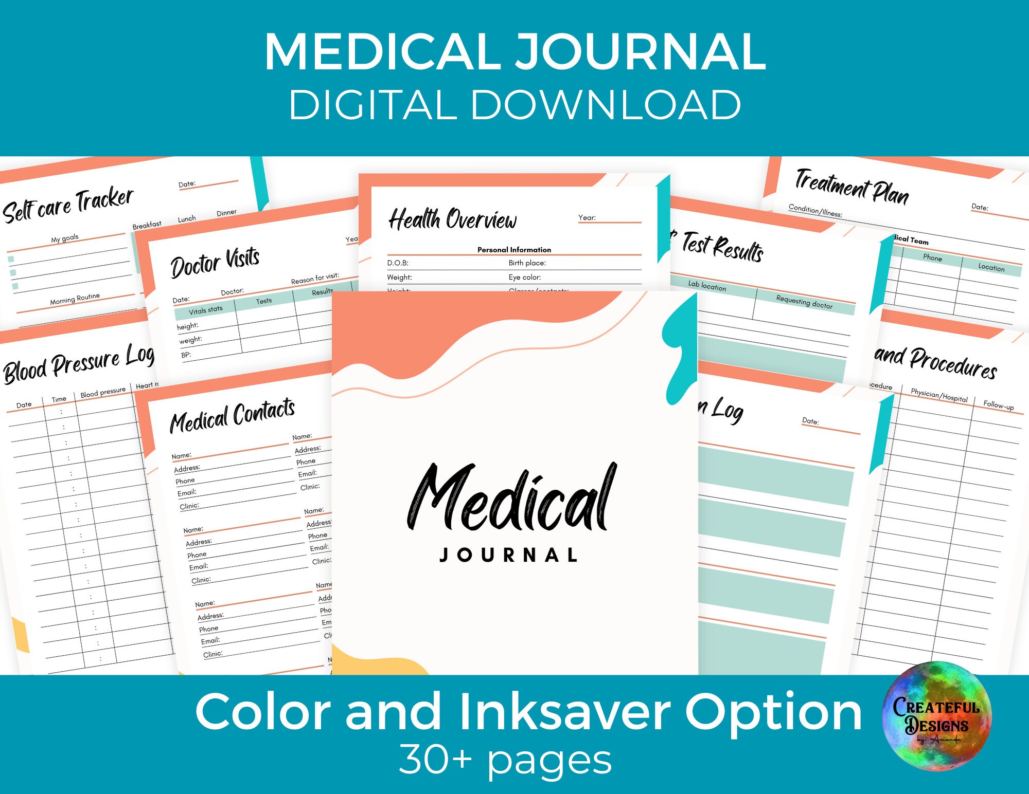 Medical Journal- Digital Download - Printable PDF - Etsy