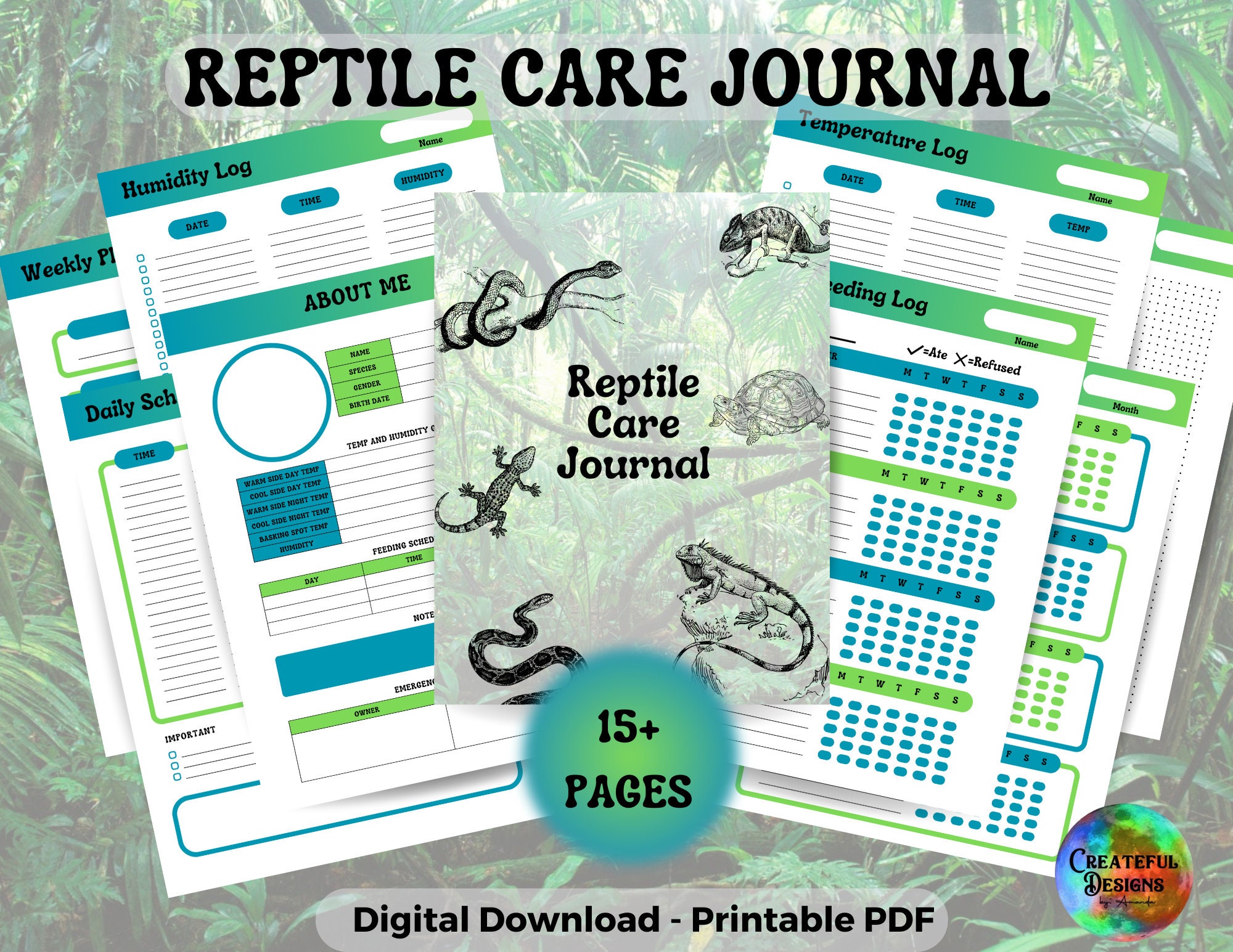 Reptile Care Journal Log Printable PDF - Etsy