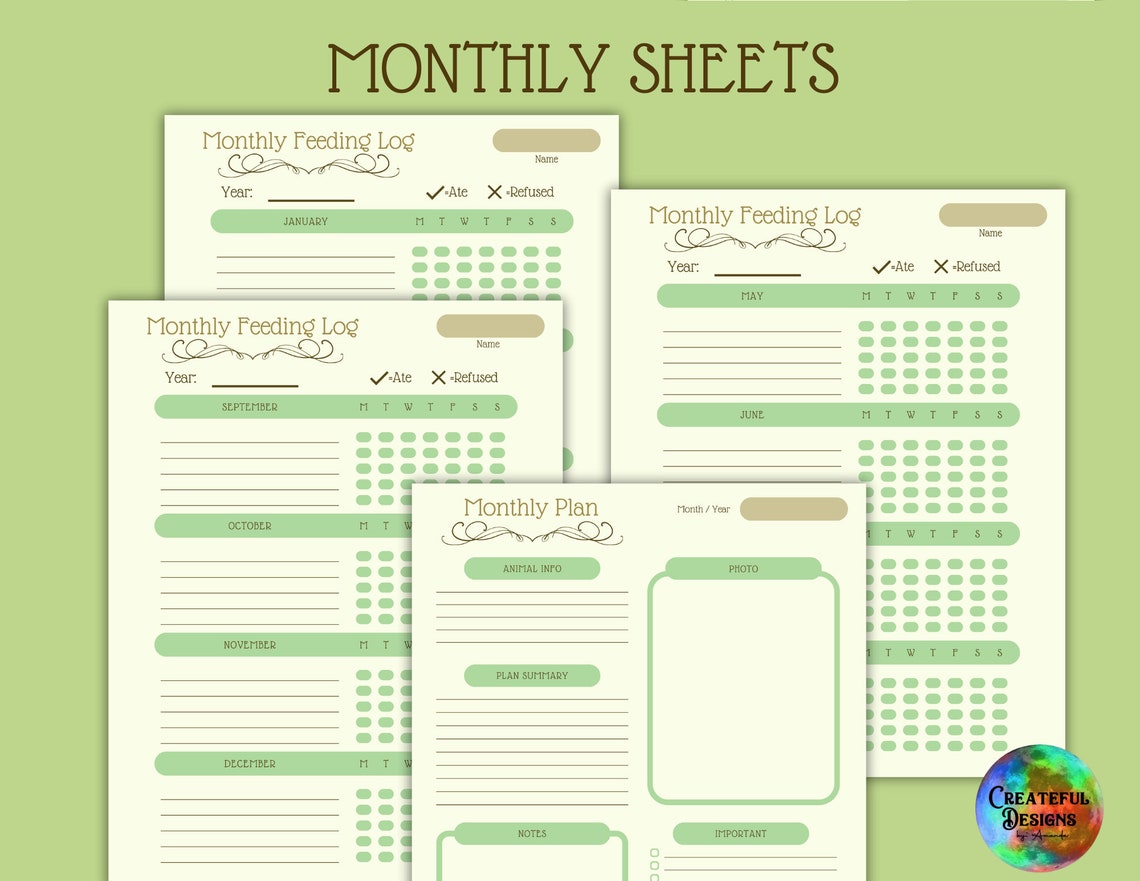 Reptile Care Journal- Log- Printable PDF - Boho - Etsy
