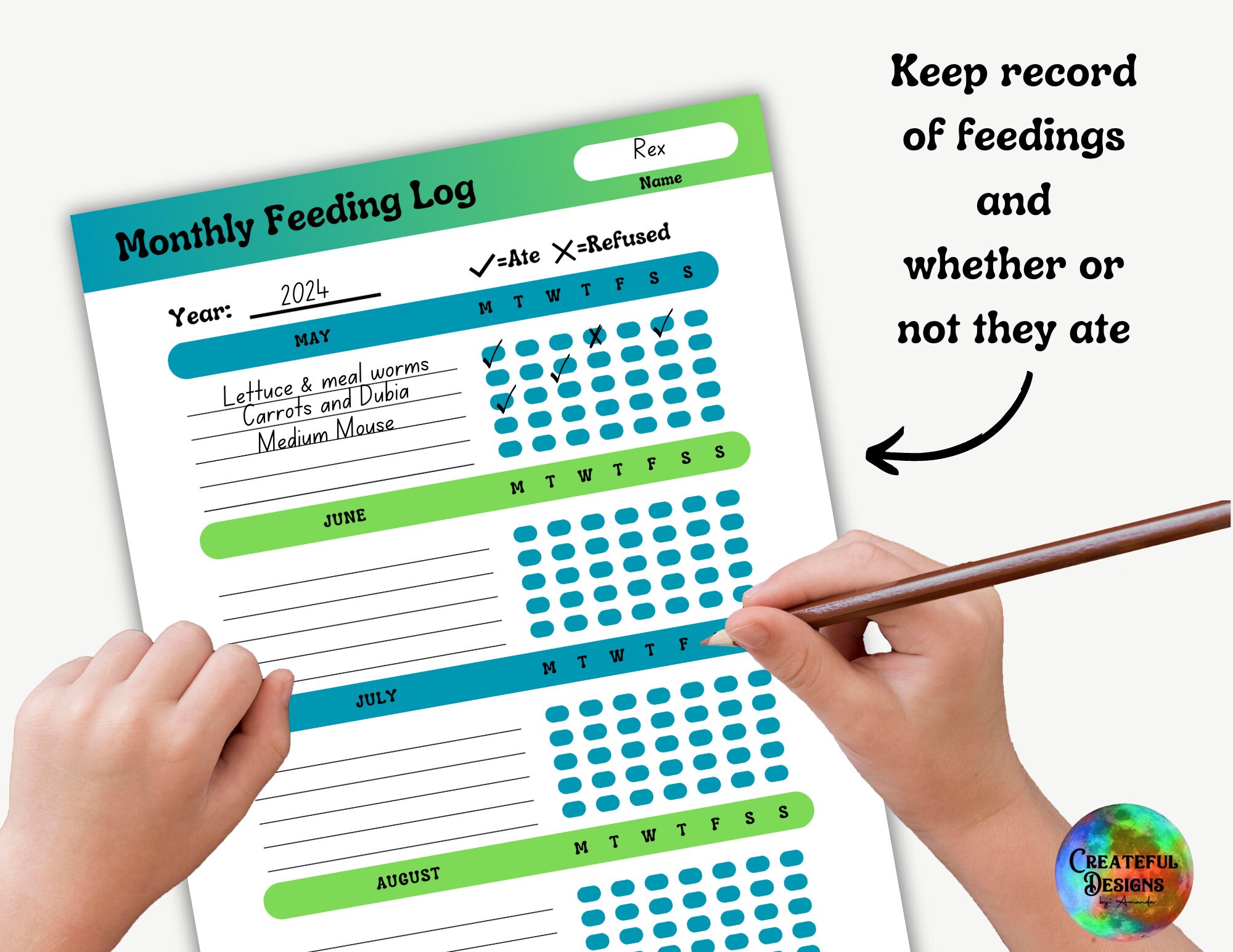 Reptile Care Journal- Log- Printable PDF - Etsy