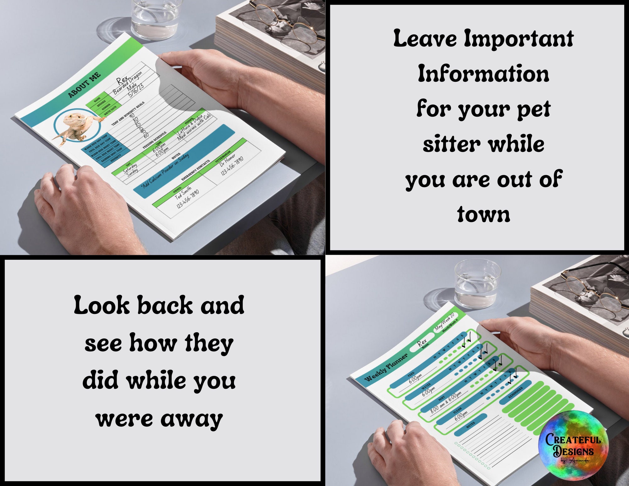 Reptile Care Journal- Log- Printable PDF - Etsy