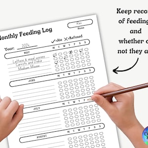Reptile Care Journal- Log- Printable PDF- Black and White- Simple ...