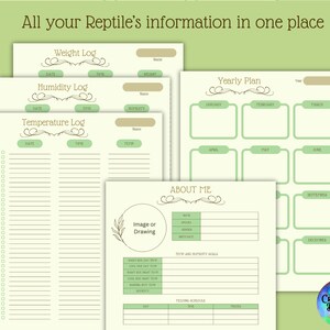 Reptile Care Journal- Log- Printable PDF - Boho - Etsy