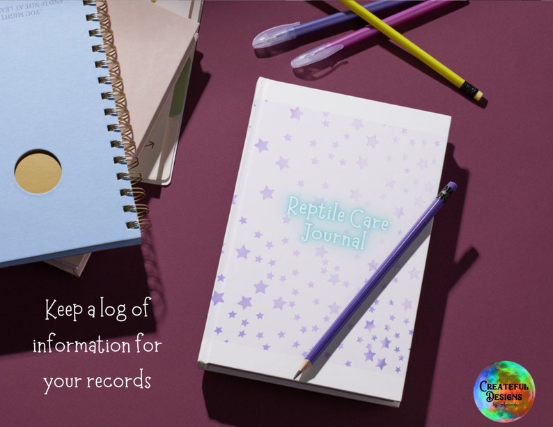 Reptile Care Journal- Log- Printable PDF - Stars - Etsy Australia