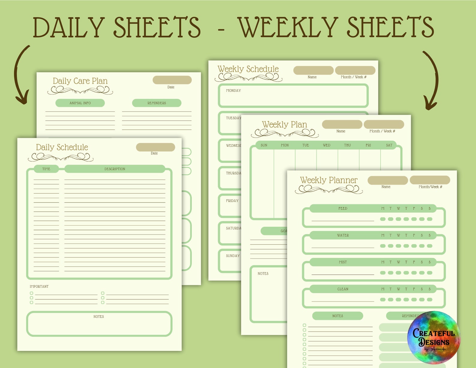 Reptile Care Journal- Log- Printable PDF - Boho - Etsy