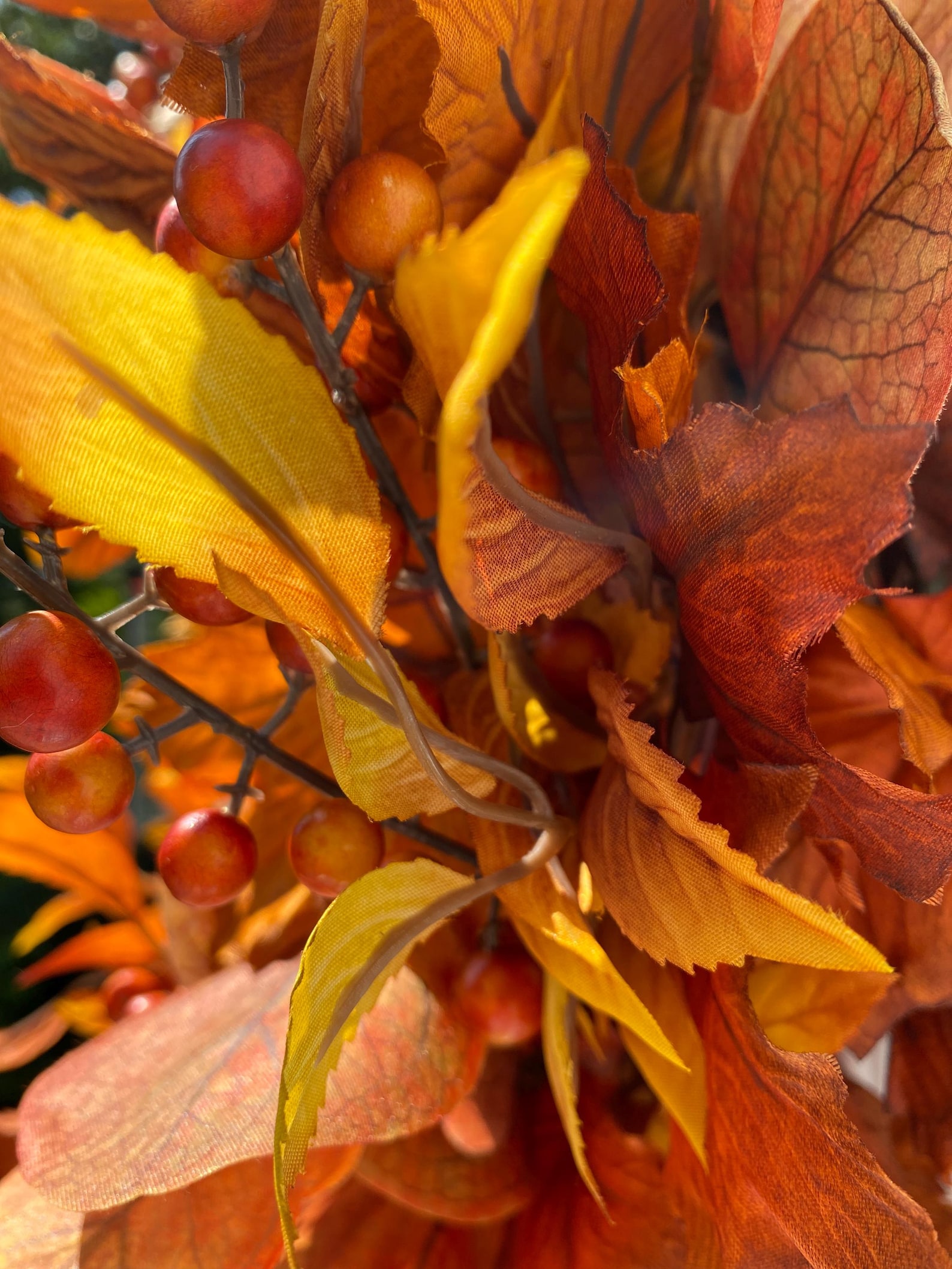 Red Maple Fall Wreath 20-inch Fall Front Door Wreath Golden Red Wreath ...