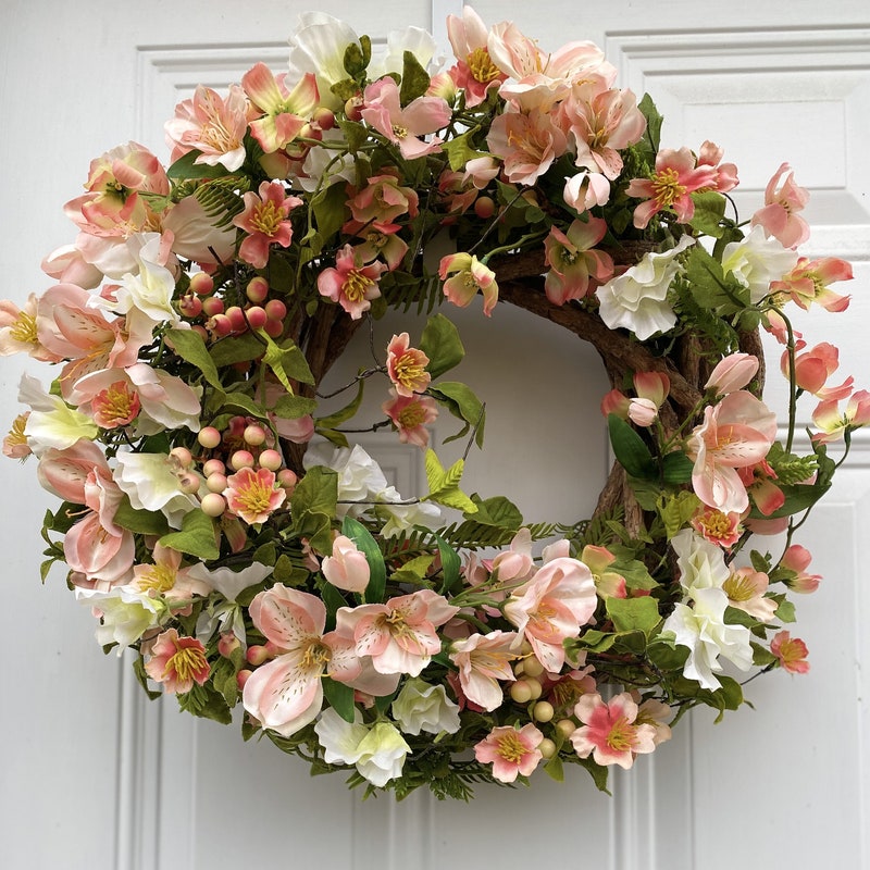 Pink Floral Wreath - Etsy