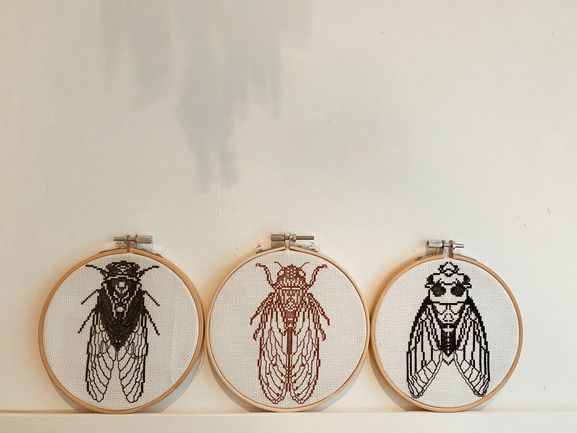 Cross Stitching Patterns of Cicadas Fig. 01 to 09 (9 Patterns) - Etsy