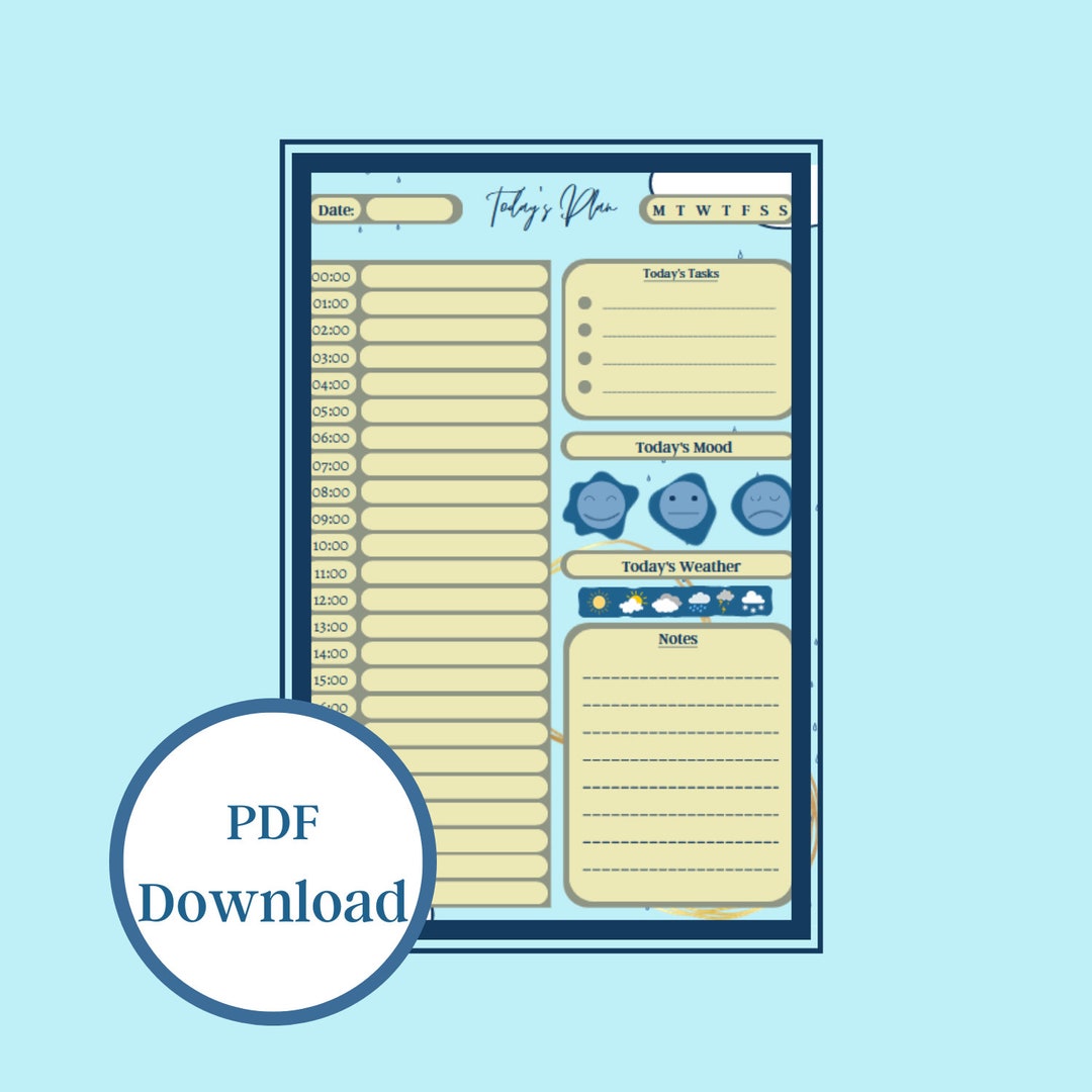 Daily Planner | A4 & A5 | Digital Planner Page | Planner Template | PDF ...