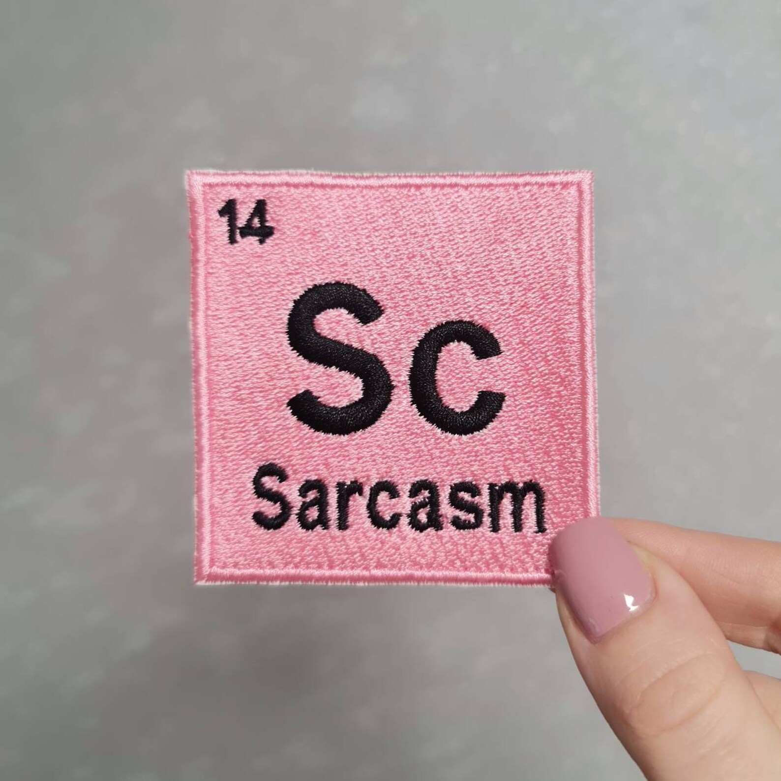 Funny Sarcasm Humour Periodic Table Pink Embroidered Iron - Etsy