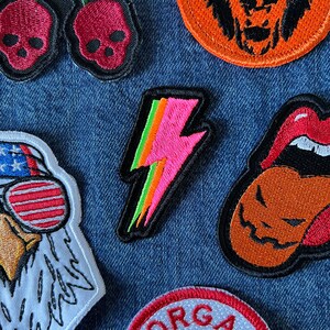 Neon Embroidered Patch Gamer Rock and Roll Retro 80s 90s - Etsy