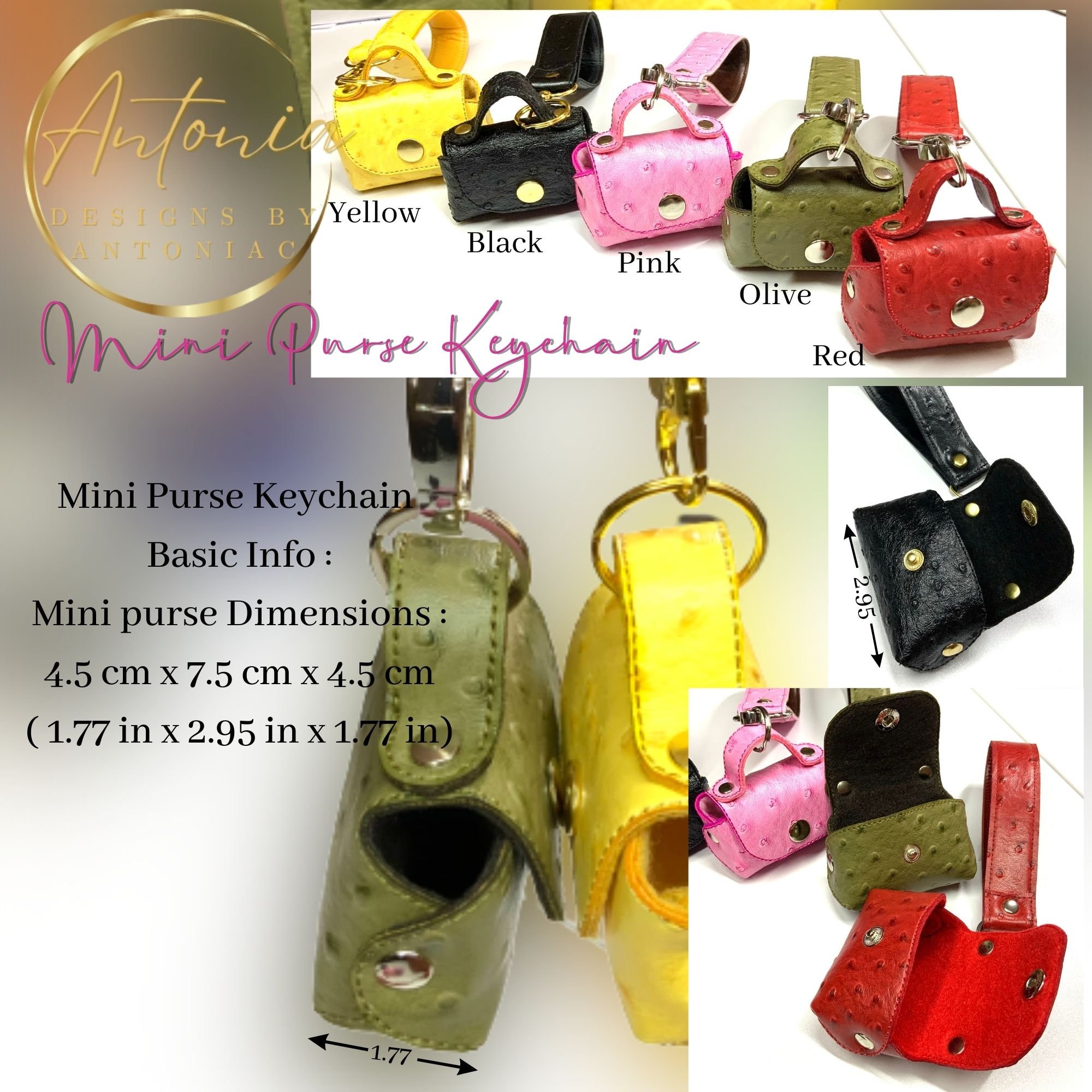 Mini Purse Keychain Wristlet Handmade, Ear Bud Case, Lipstick Caddy ...