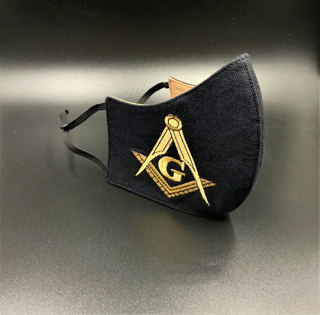 Masonic Custom Embroidered Face Masks Mason Face Masks - Etsy