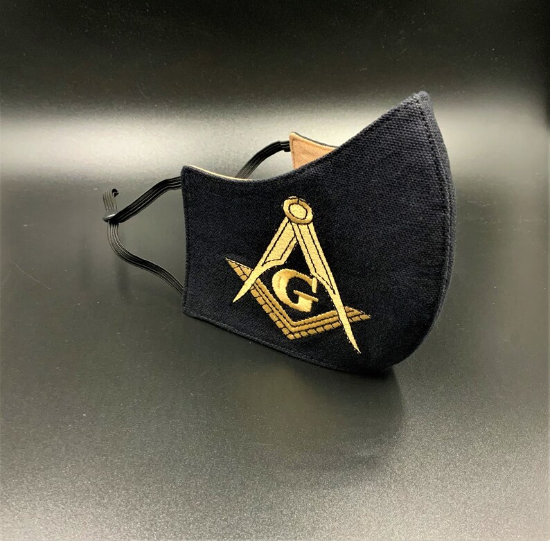 Masonic Custom Embroidered Face Masks Mason Face Masks - Etsy