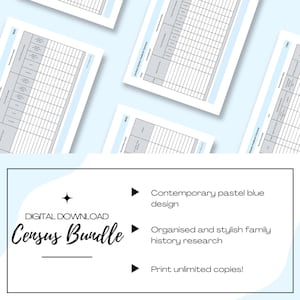 1790 - 1950 U.S. Federal Census Templates | Printable Genealogy Planner ...