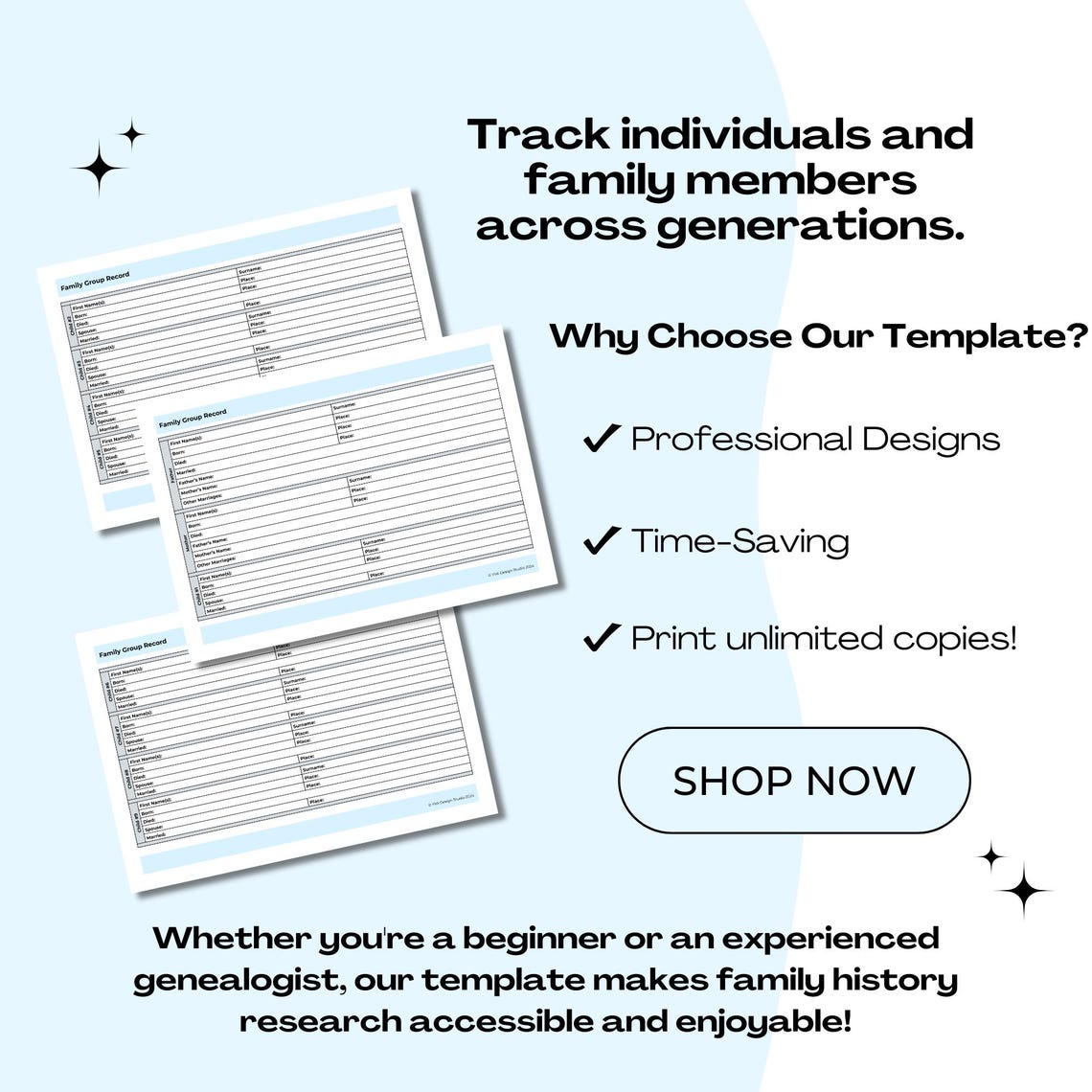 Family History & Census Template Bundle: Research Starter Kit (digital ...