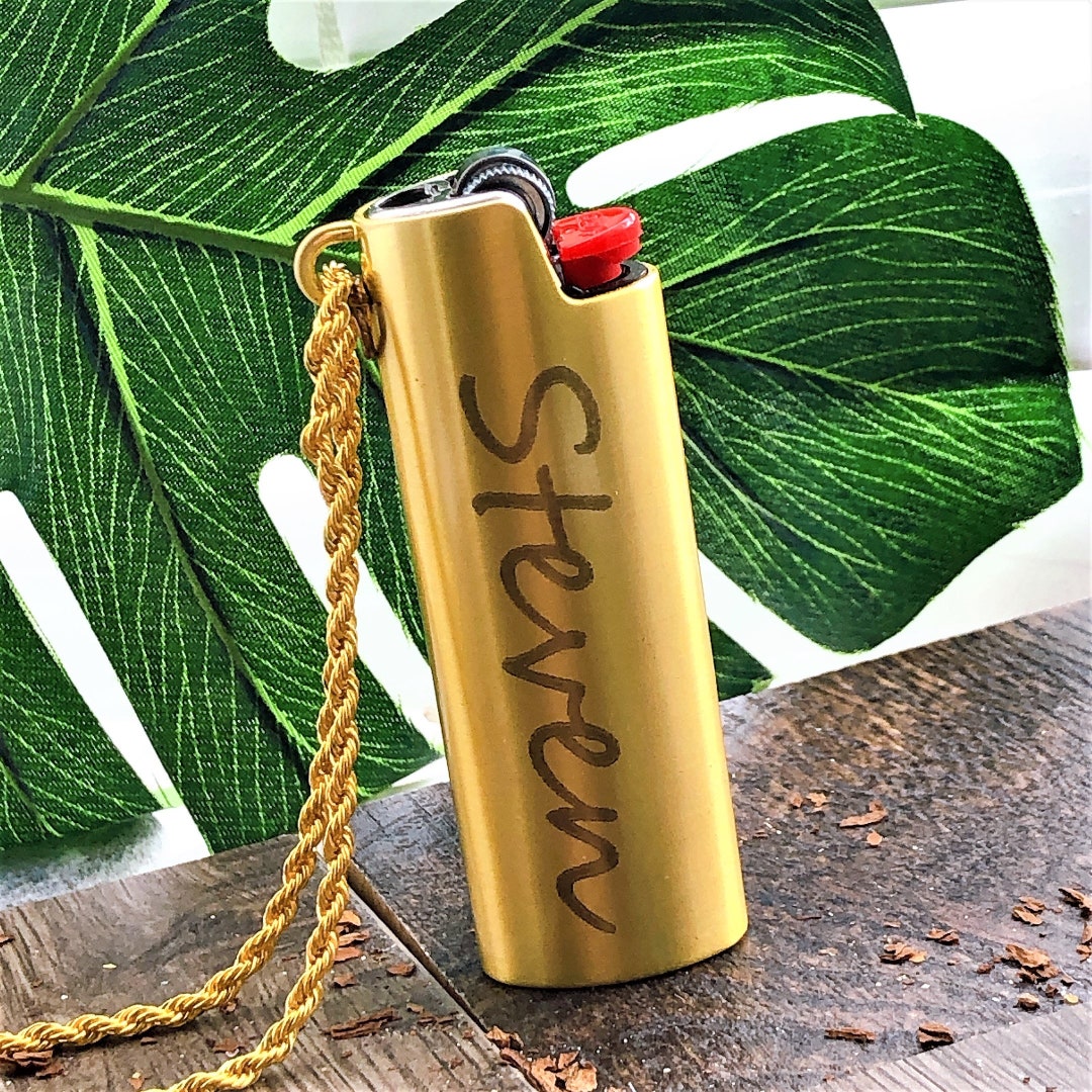 Shiny Gold Lighter Case Necklace Chain ,custom Personalized Metal ...