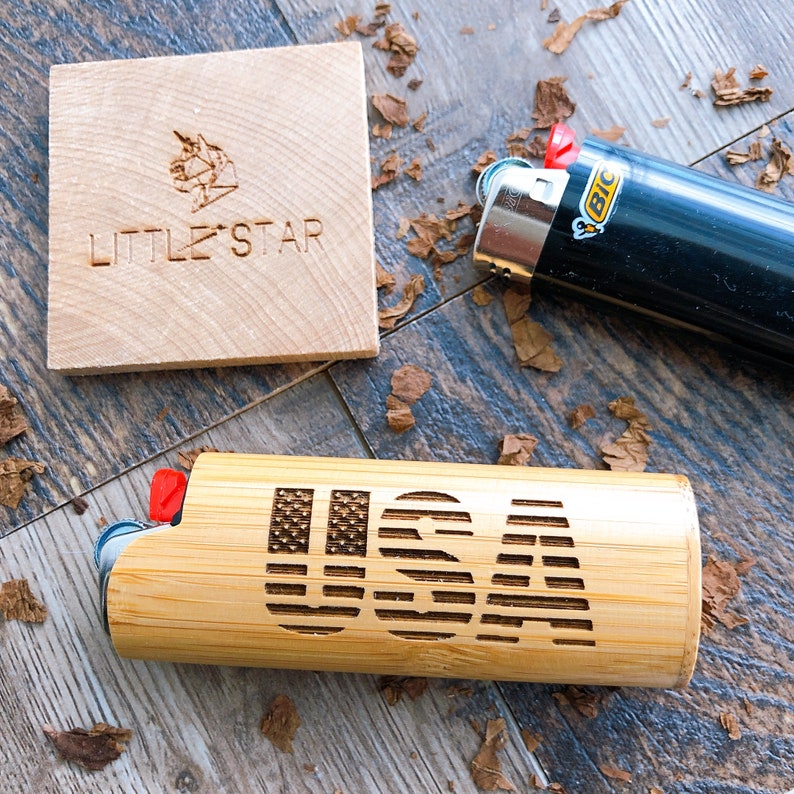 Engraved Lighter Casecustom Personalized Bamboo Wooden - Etsy