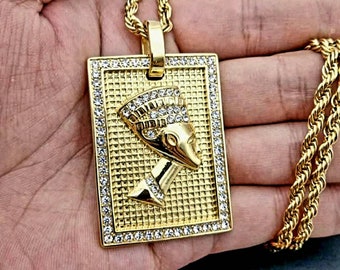 Gold Pharaoh Necklace Pharaoh Head Egyptian King Necklace - Etsy