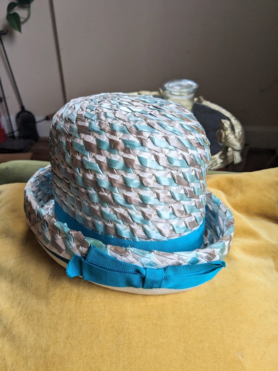 60s Lilly Dashe Straw Bowler Hat - Gem
