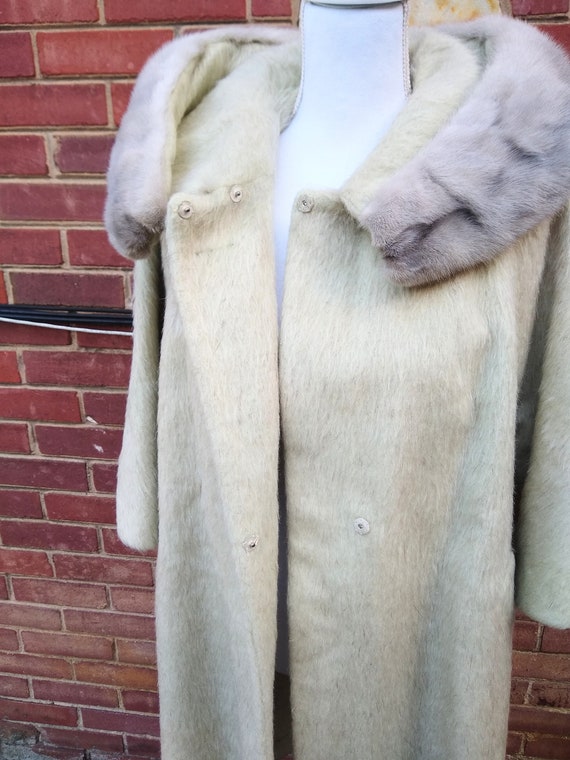 60s Lilli Ann Wool Swing Coat with Fur Collar - Gem
