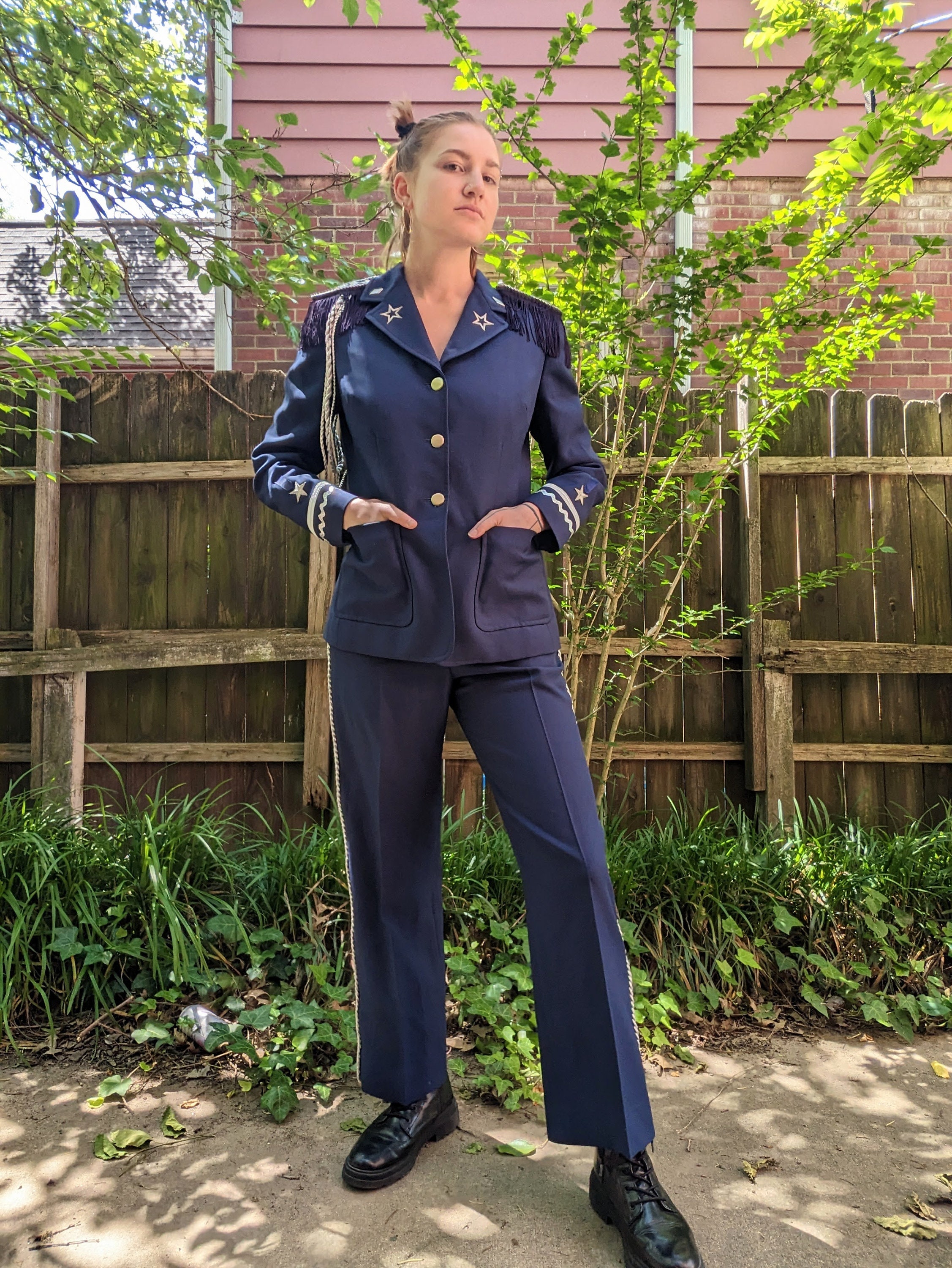 RARE 1970s Navy Blue Military Style Suit - Etsy