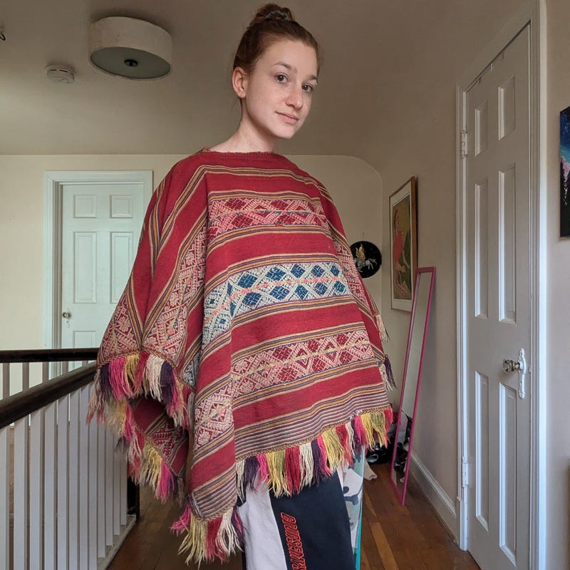 Hand Woven Vintage Poncho - Etsy