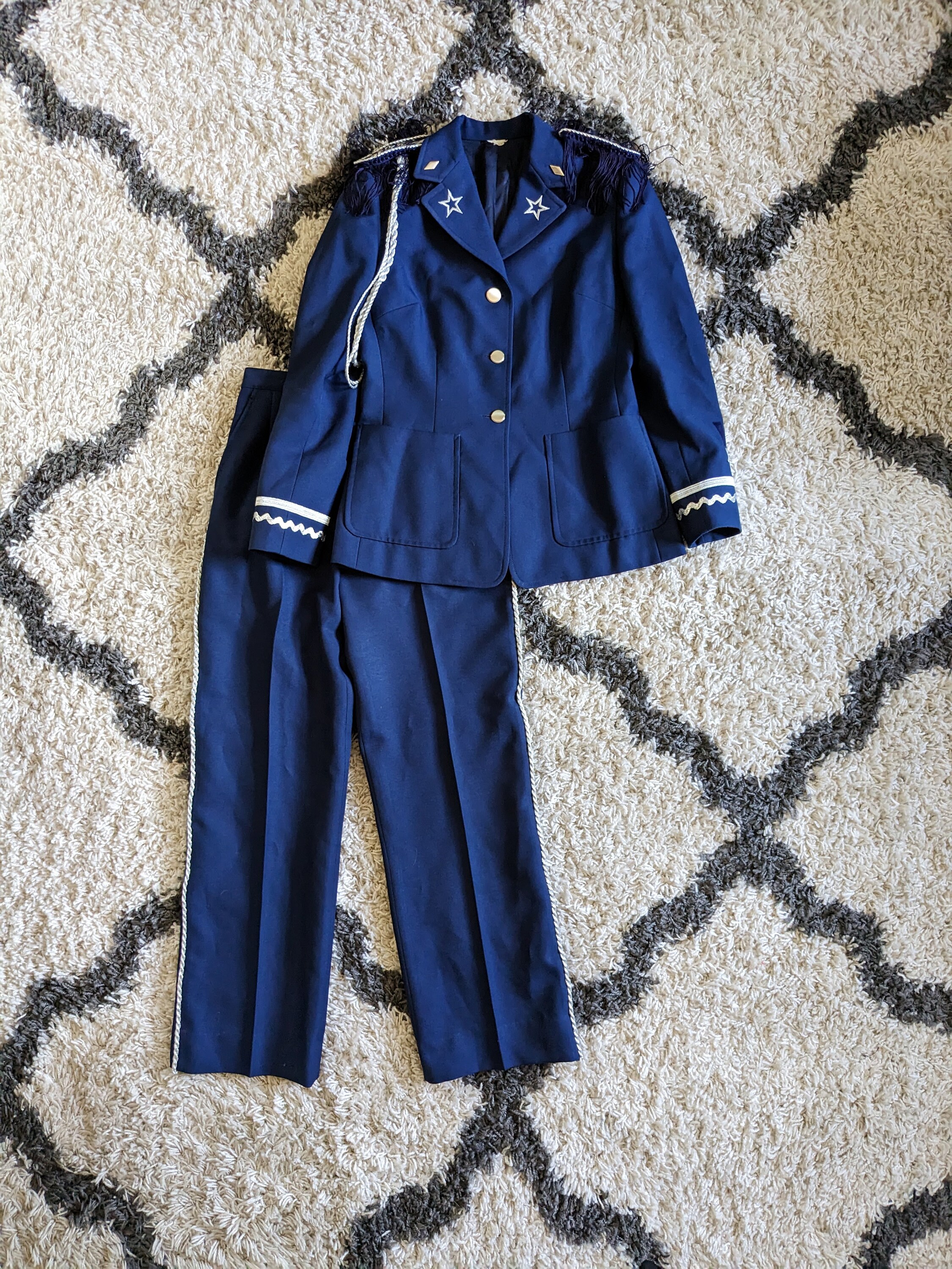 RARE 1970s Navy Blue Military Style Suit - Etsy