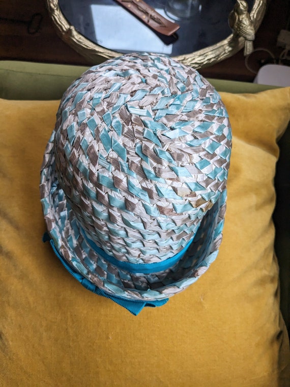 60s Lilly Dashe Straw Bowler Hat - Gem