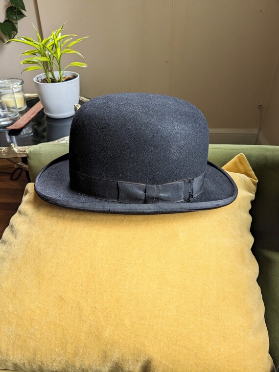 Antique Wool Felt Derby Hat - Gem
