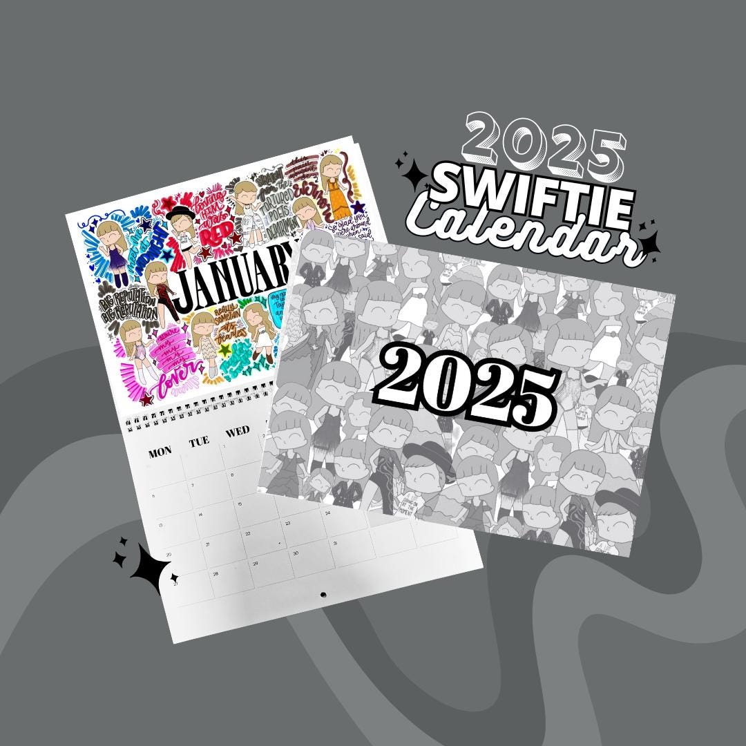 2025 Swiftie Inspired Calendar - Hand Drawn Designs - Musical Theatre ...