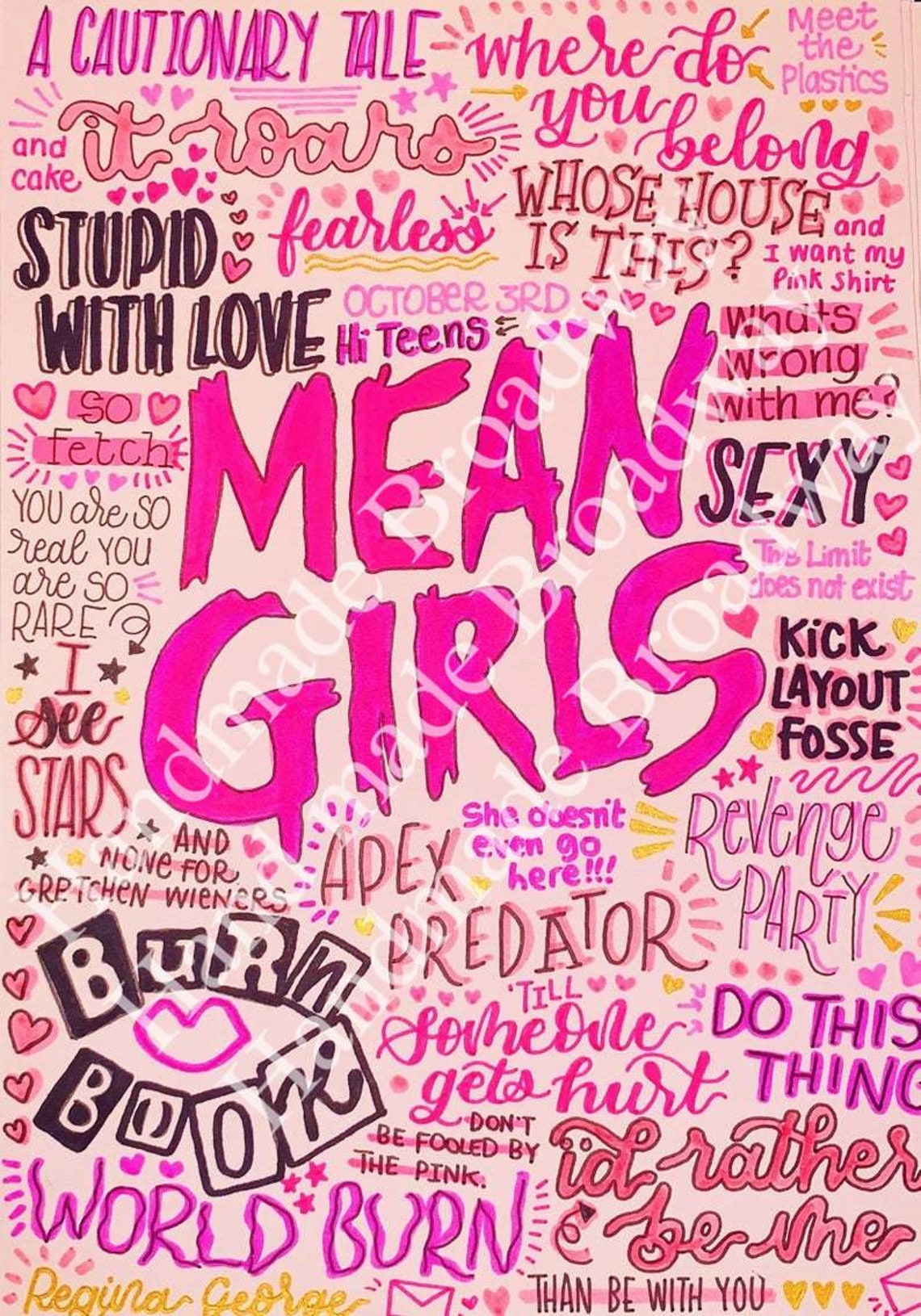 Mean Girls Musical theatre collage poster scrapbooked gift | Etsy