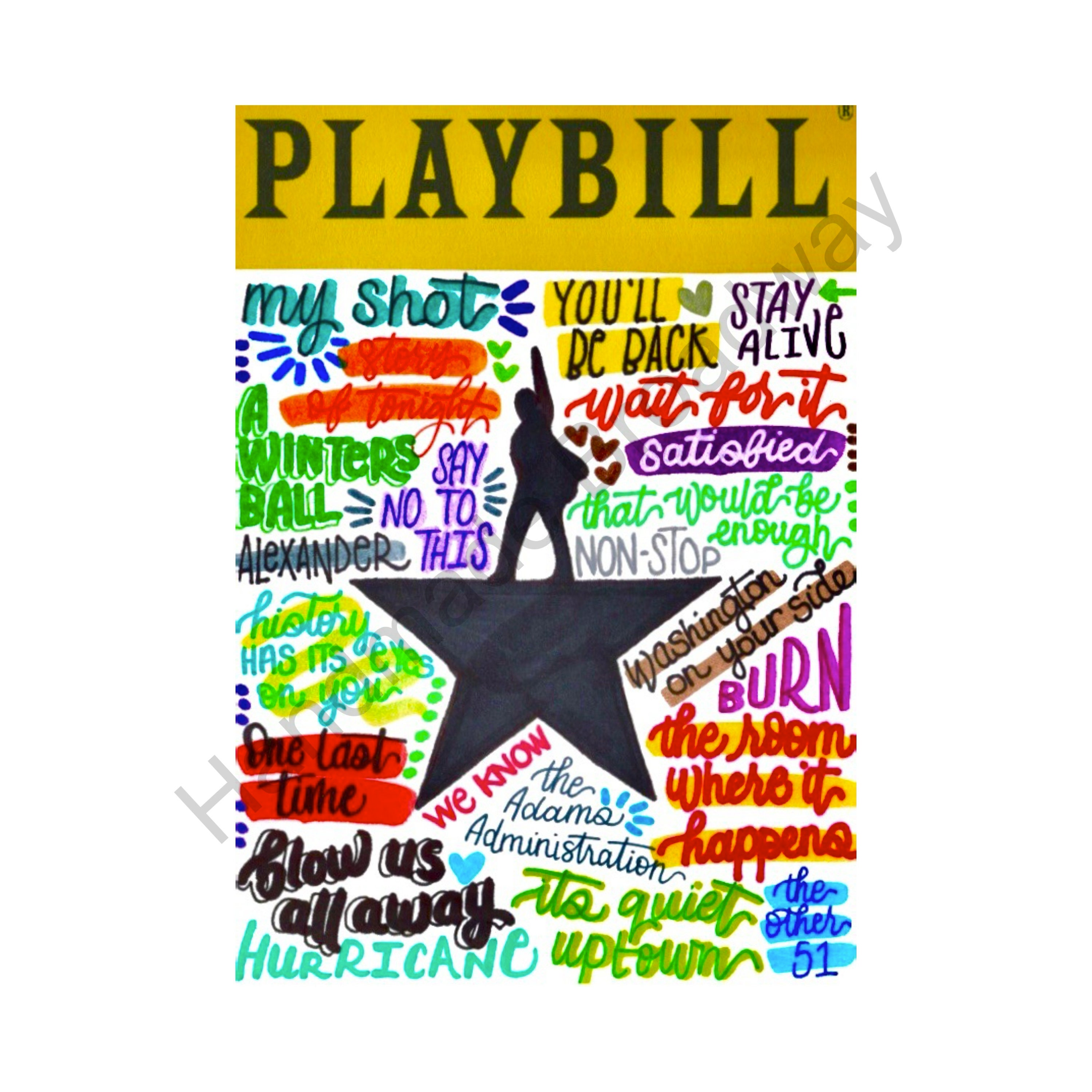 Hamilton Playbill Collectable PRINT Etsy