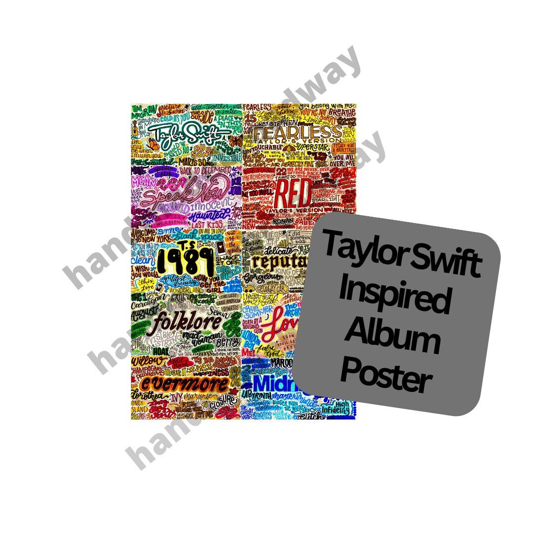 T Swift Inspired Album Poster Hand Drawn Music Lover Gift - Etsy UK