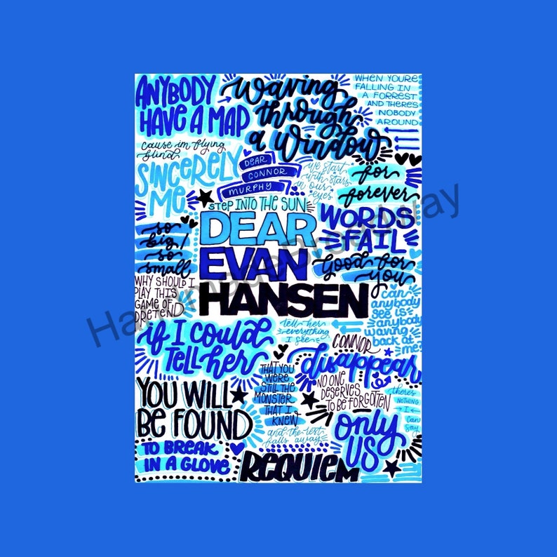 Dear Evan Hansen - Musical Theatre Poster, Broadway Wall Art, Theatre ...