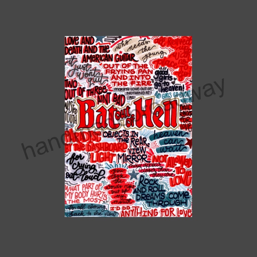 Bat Out of Hell - Musical Theatre Poster, Broadway Wall Art, Theatre ...