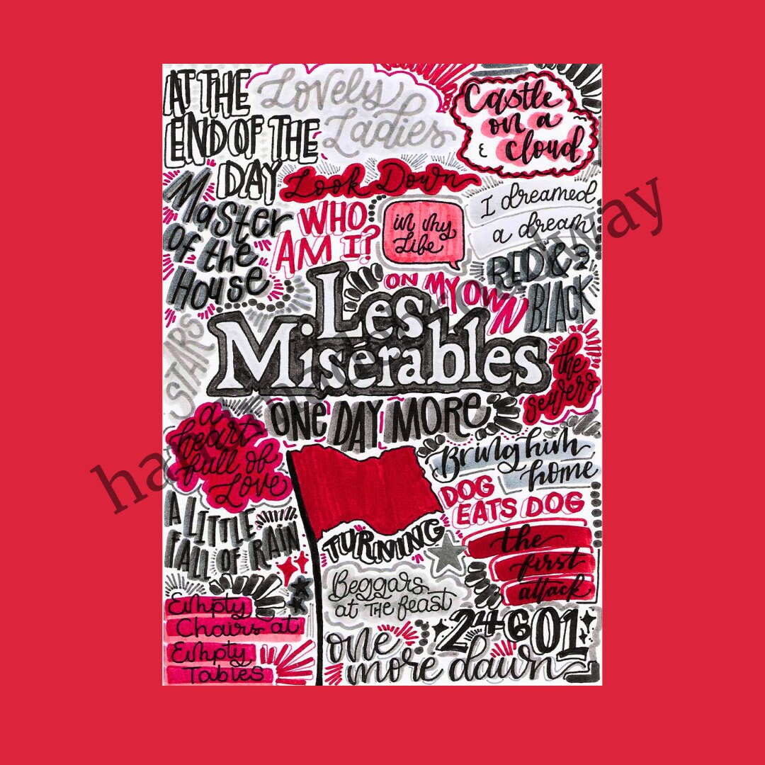 Les Mis - Musical Theatre Poster, Broadway Wall Art, Theatre Lover Gift ...