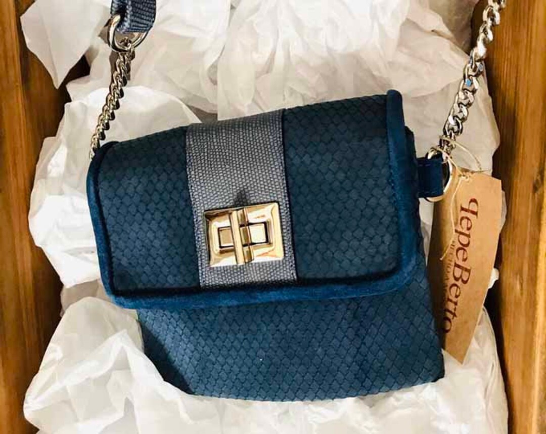 Crossbody Bag, Crossbody Bag, Small Bag, Blue Bag, Latch Closure, Lapel ...