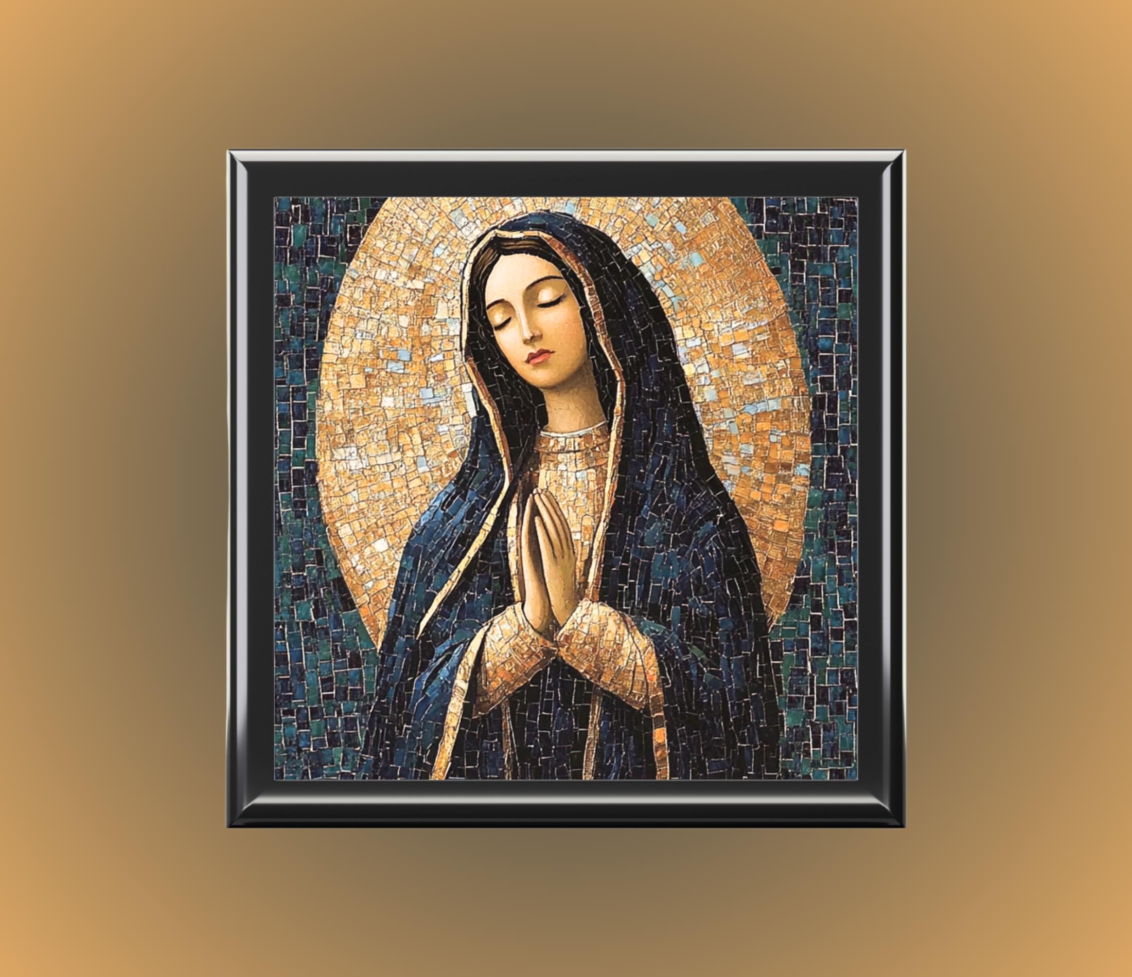 Wood Virgin Mary Trinket Box: Catholic Jewelry Rosary Keepsake - Etsy